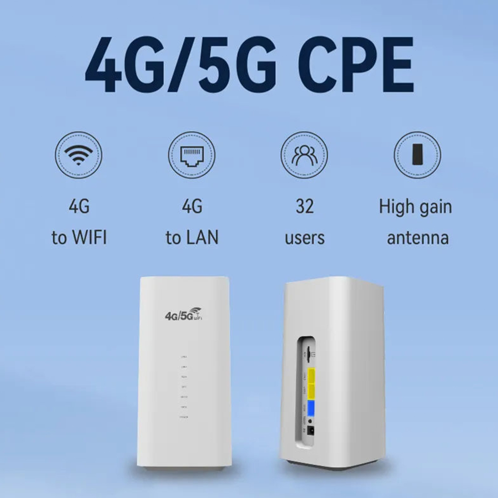 4G LTE/5G CPE Router with SIM Card Slot 3 RJ45 Ports Built-in 4 ...