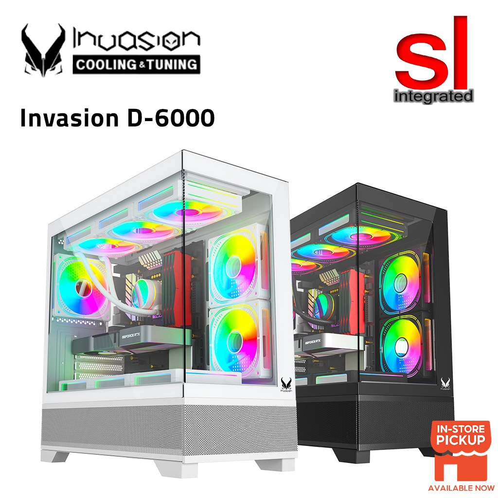 Invasion D-6000 Tempered Glass M-ATX Gaming Case - Black/White | Shopee ...