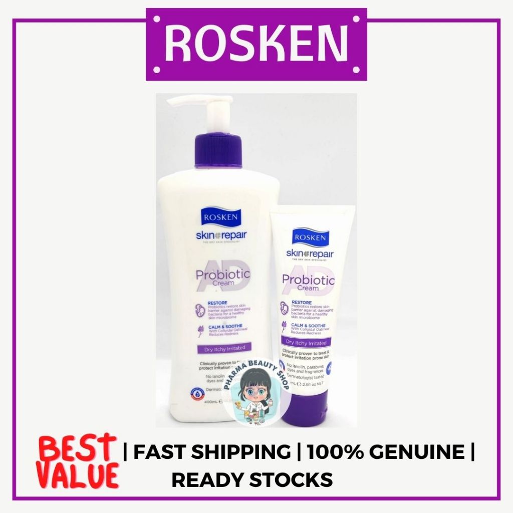 Rosken Skin Repair AD Probiotic Cream Range 75ml/ 400ml (SUITABLE FOR ...