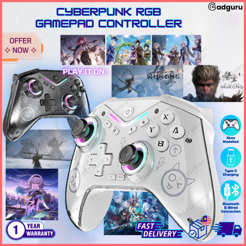 Wireless RGB Gamepad Controller Bluetooth PC Steam XBOX PS5 Switch ...