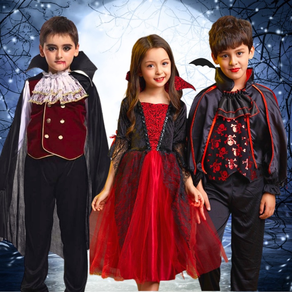 Vampire Little Girl Costume Kids Halloween Vampire Costume Boy Dracula