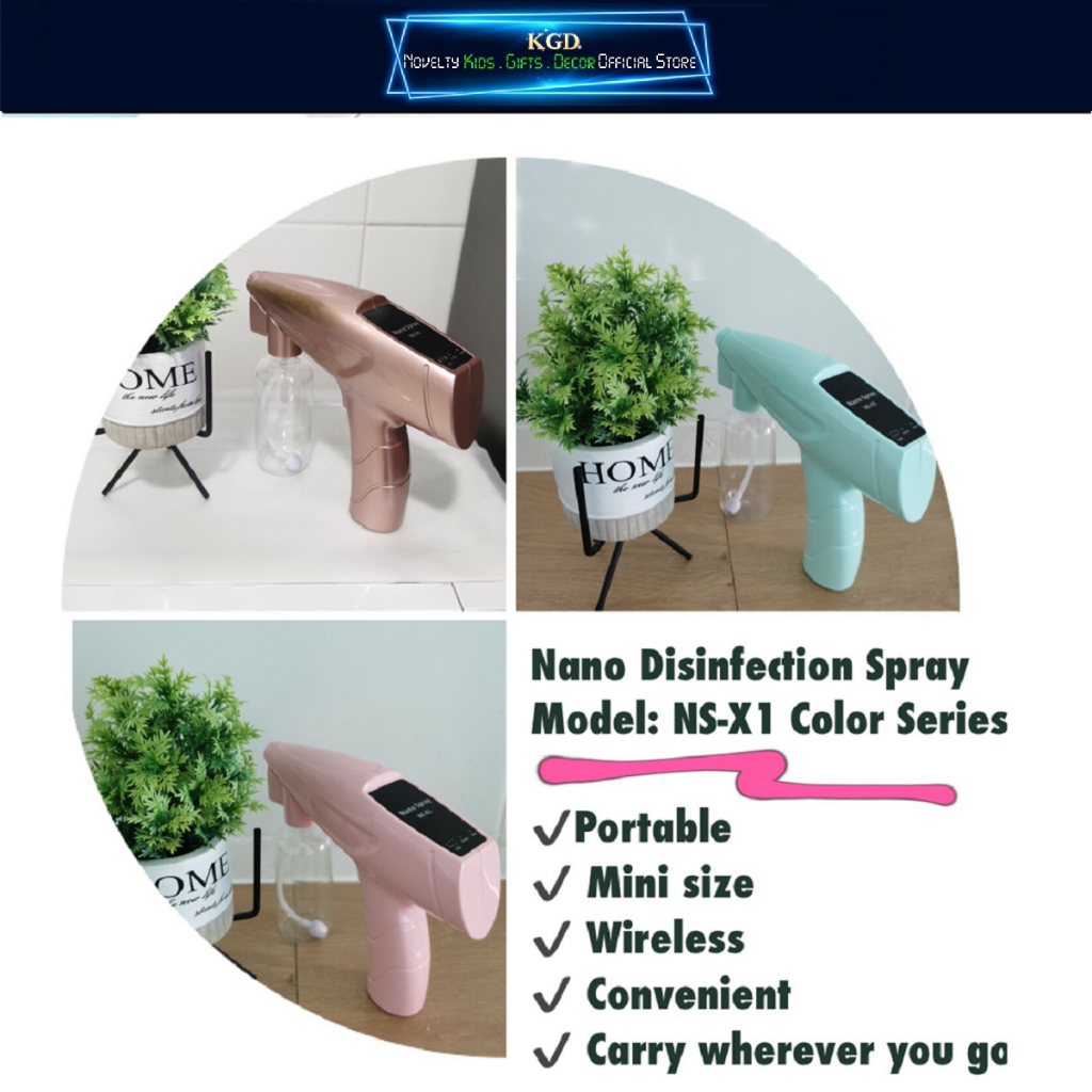 New Generation NS-X1 Wireless Portable Nano Disinfection Mist Spray Gun ...