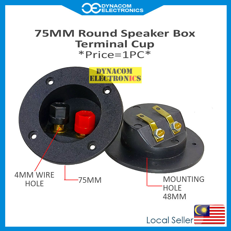 75MM Round Speaker Box Terminal Cup with Banana Plug Input [Terminal ...