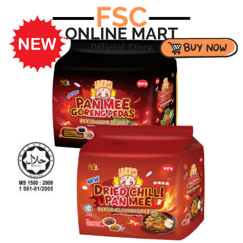 [FSC] VIt's Instant Pan Mee Goreng 93gm x 4pkt | Shopee Singapore
