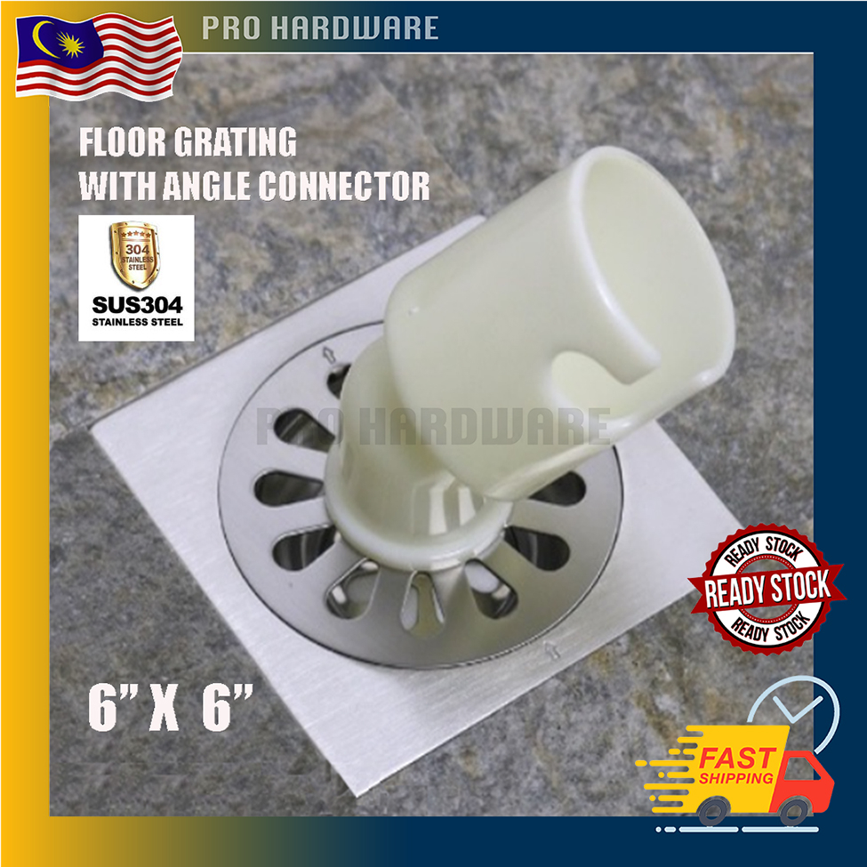 STAINLESS STEEL 6'' x 6'' FLOOR GRATING WITH WASHING MACHINE CONNECT ...