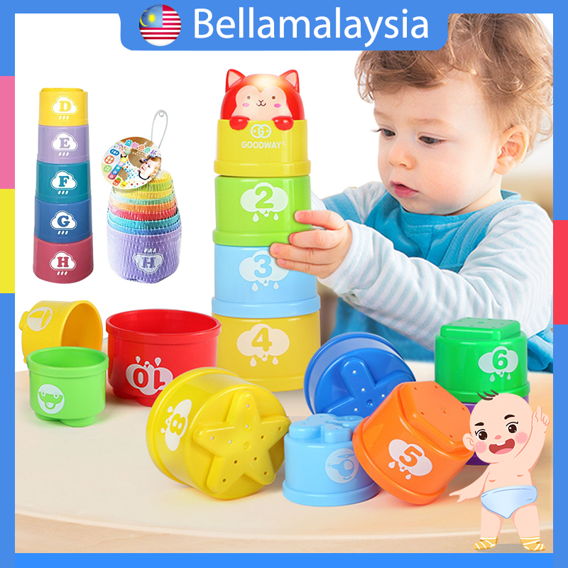 Bella Baby Stacking Cup Toy 9pcs Stacking Building Block Cup Tower ...