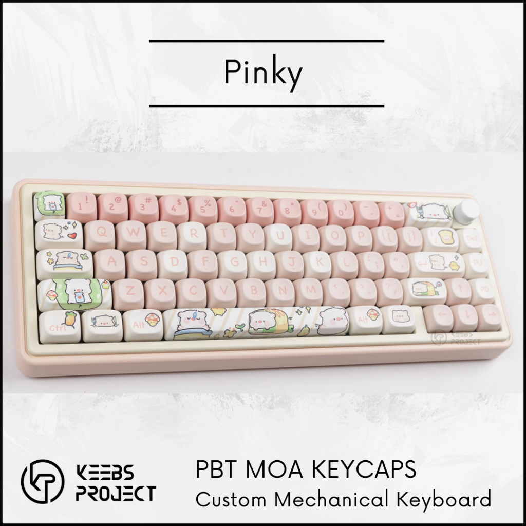 Pinky PBT MOA Profile Keycap Set for Mechanical Keyboard KeebsProject ...