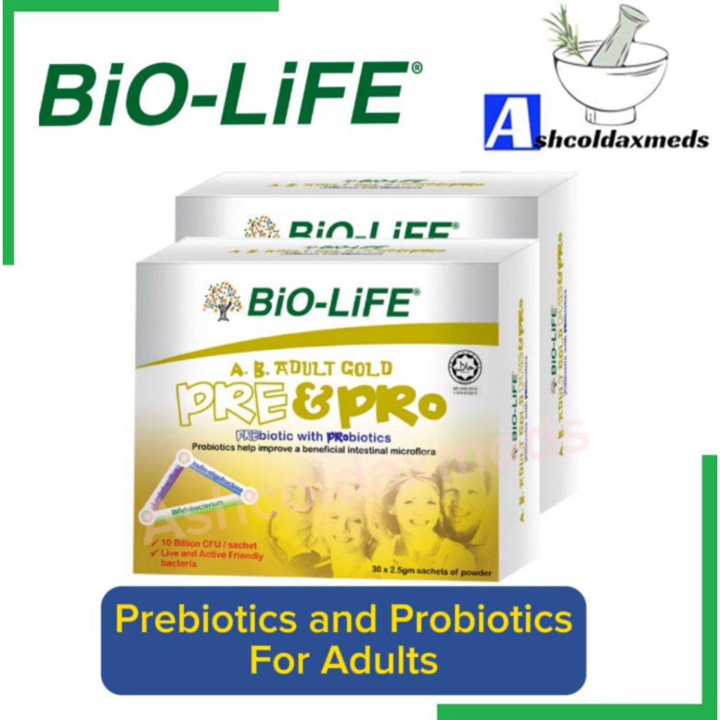 Bio-life AB Adult Gold Pre & Probiotics 30s/30sx2 EXP06/2026 | Shopee ...