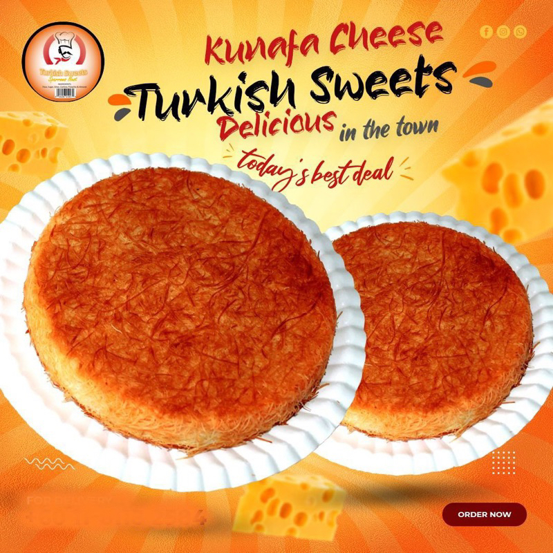 Kunafa with mozzarella cheese / Arabic Kunafah cheese -Bakalva | Shopee ...