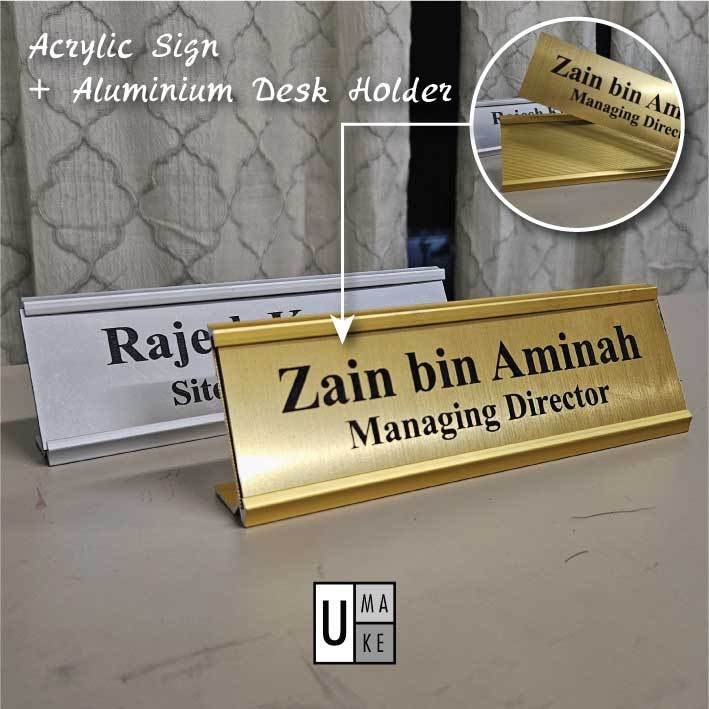 Desk Name Plate Slot Signage Silver Gold -Variety Color Plate ...