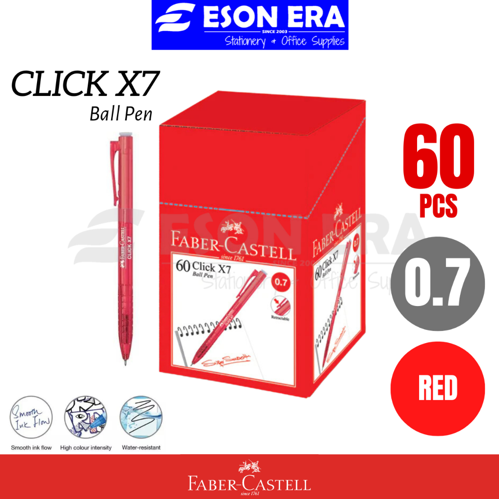 Faber-Castell Click X Ball Pen Retractable (60pcs/box) Click X5 0.5mm ...
