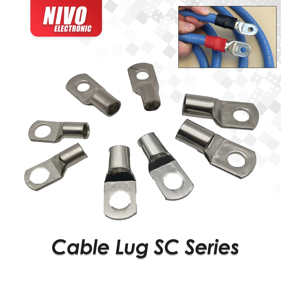 Cable Lug SC Series Tinned Copper Cable Lug Wire Connector Battery ...
