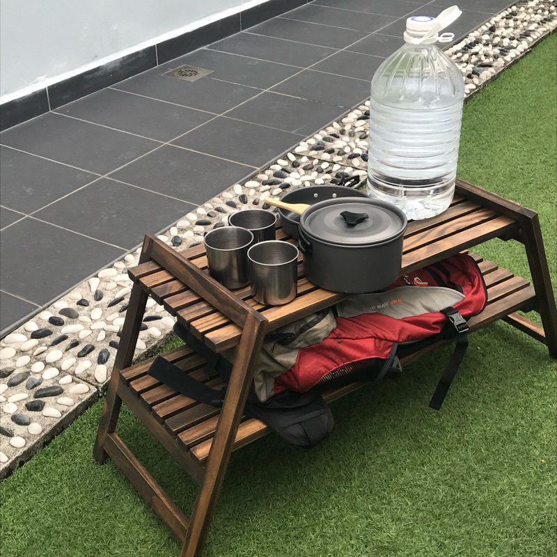 Wooden 1-tier/2-tier Camping table /meja camping/meja lipat(3 COLORS to ...