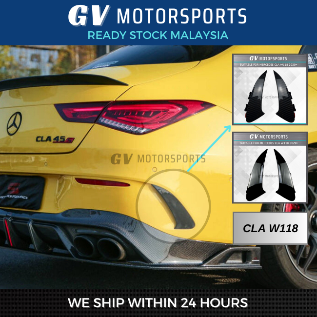 Mercedes Benz W118 Rear Bumper Side Air Vent Canards CLA180 CLA200 ...