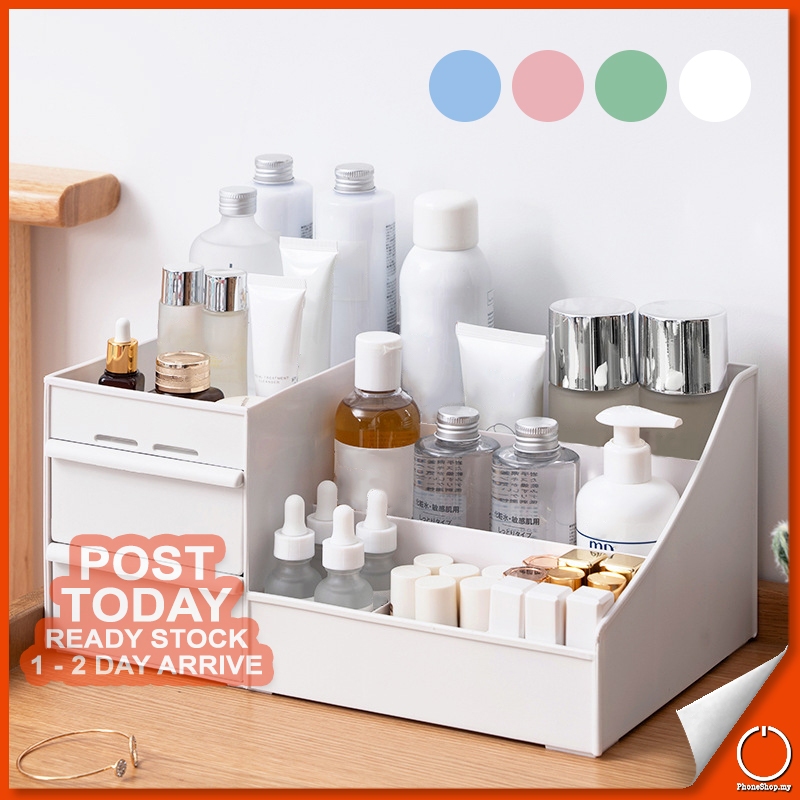 MULTI PARTITION Makeup Storage Box Large Volume Cosmetic Perfume ...