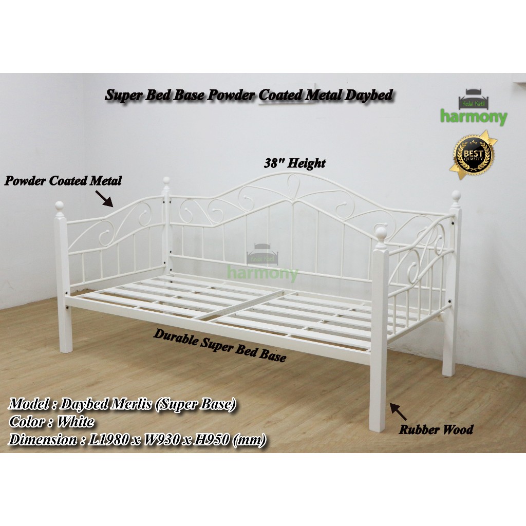Harmony Super Bed Base Metal Daybed / Wooden Post Metal Daybed / Single ...