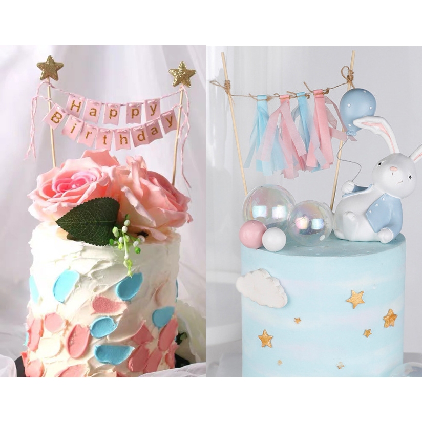- DIY PACK- Happy Birthday flag Cake Topper & Decoration / Birthday ...