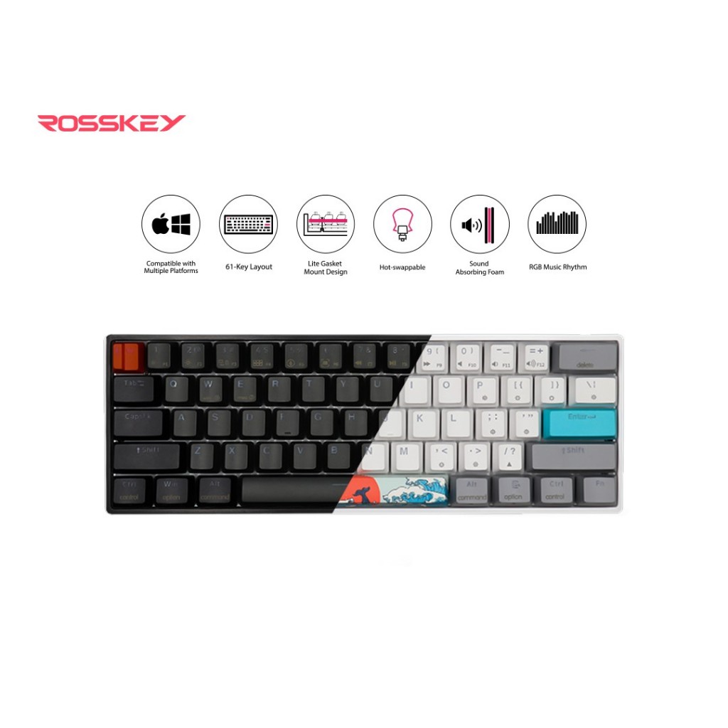 ROSSKEY R1 LITE Mechanical Keyboard HOT SWAPPABLE | Shopee Singapore