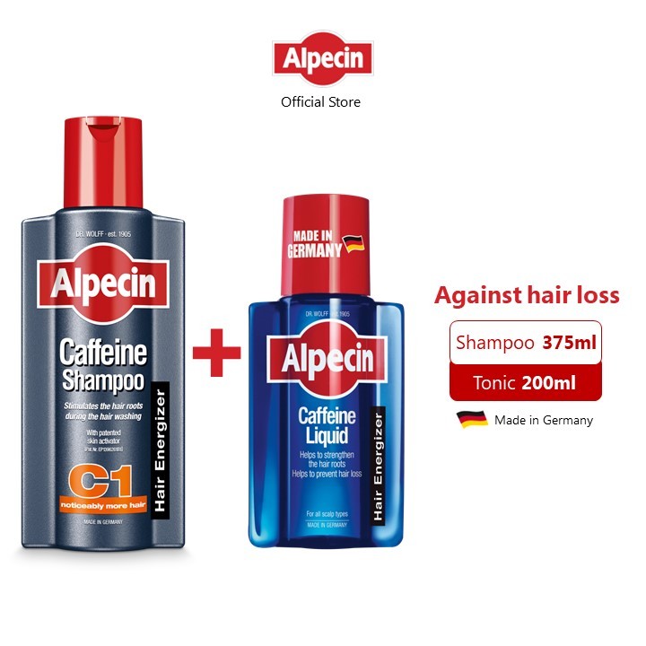 Alpecin XXL Hair Loss Kit - Men's Shampoo C1 (375ml)/Hair Tonic (200ml ...