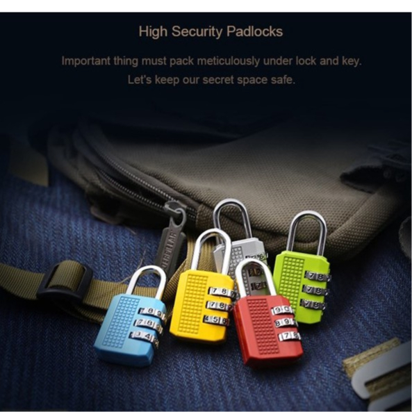 (3-Digit) GIFTHEART Travel Padlock Zinc Alloy Password Small Portable ...