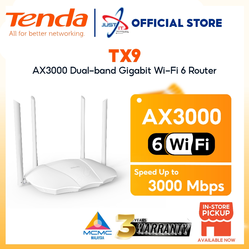 TENDA TX9 AX3000 DUAL BAND GIGABIT WI-FI 6 Router | Shopee Singapore