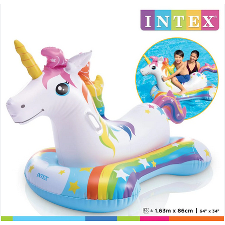 Minimalist Lifestyle:-Intex Unicorn Kids With 2 Handles Ride-On 1.63m x ...