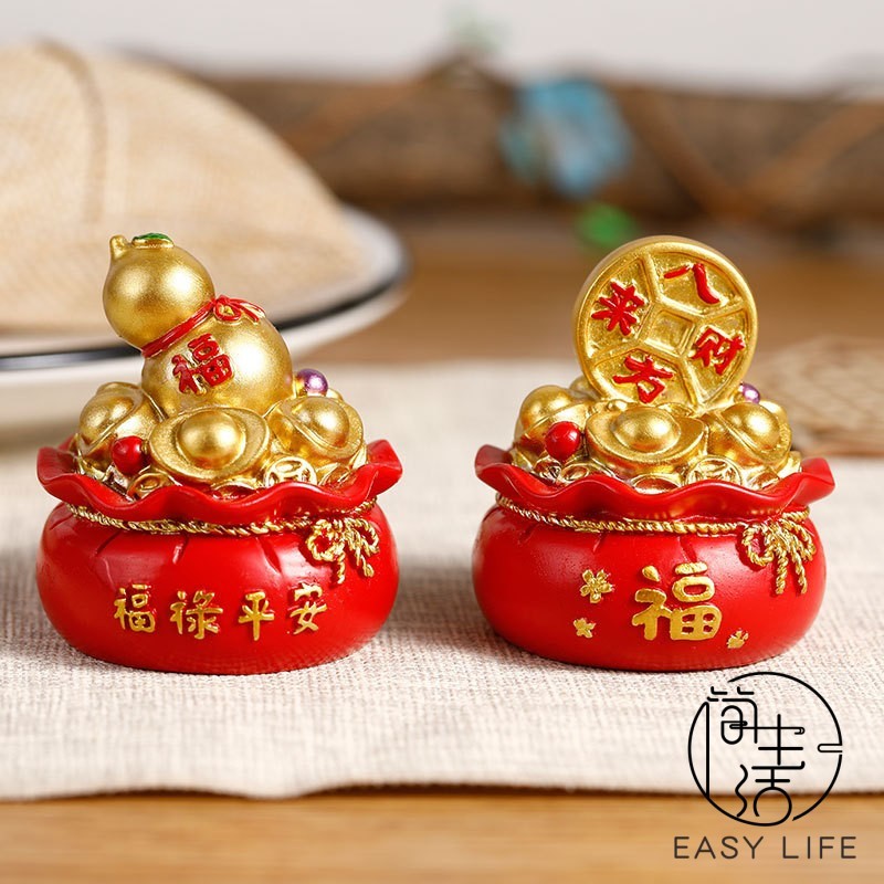 CNY Lucky Bag Resin Accessories Ornaments Chinese Style New Year Good ...