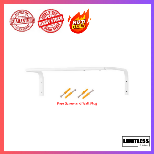 IKEA Extendable Length Adjustable Clothes Bar White (FREE SCREWS AND ...