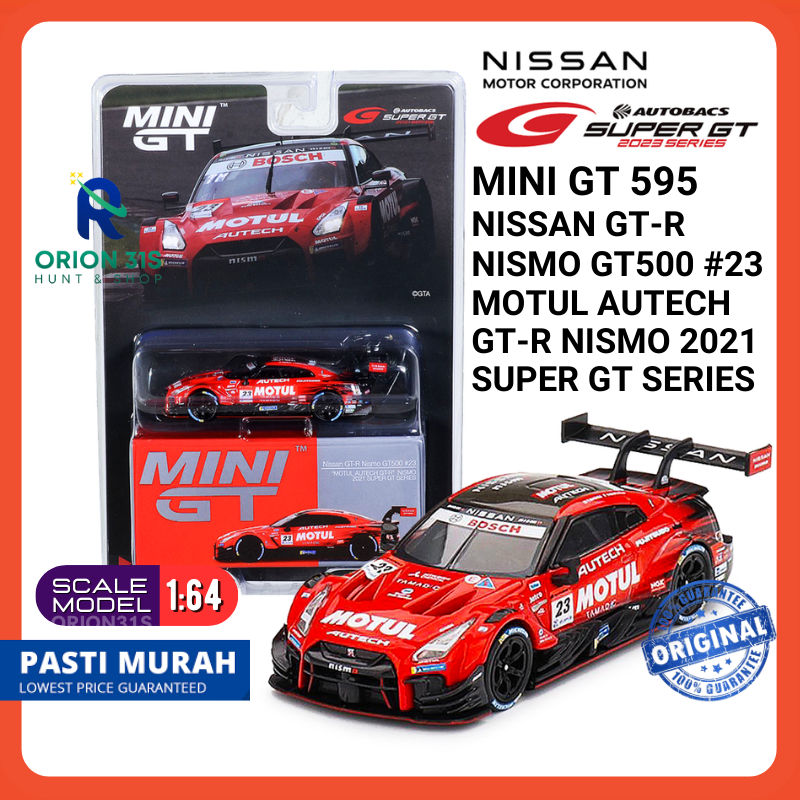 Mini GT Nissan GT-R Nismo GT500 23 "MOTUL AUTECH GT-R" NISMO 2021 SUPER GT SERIES 595 Diecast ...