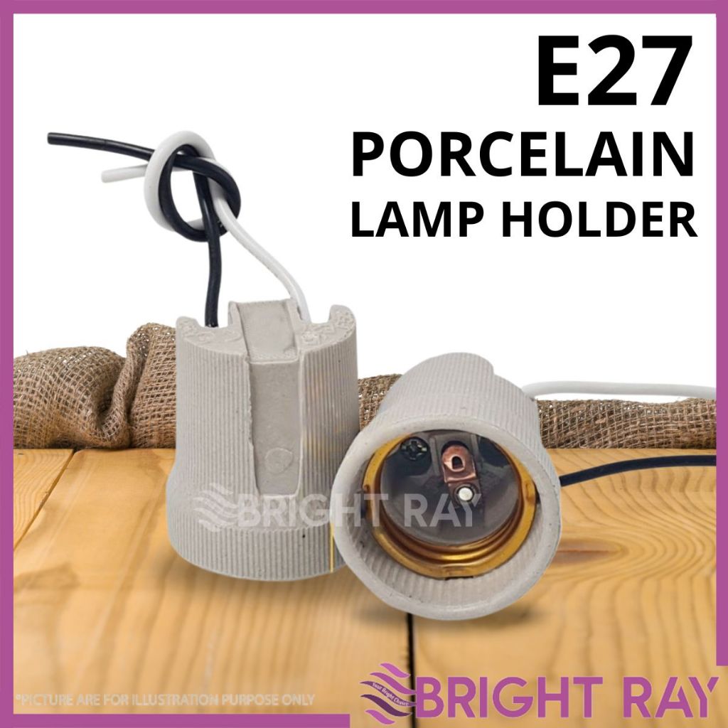 [1PC-WIRE] E27 PORCELAIN Lamp Holder Light Bulb Holder ES Lamp Holder ...