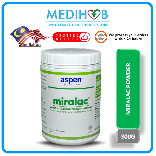 Aspen Nutrition Miralac Whey Protein Concentrate Powder 300g Vanilla ...