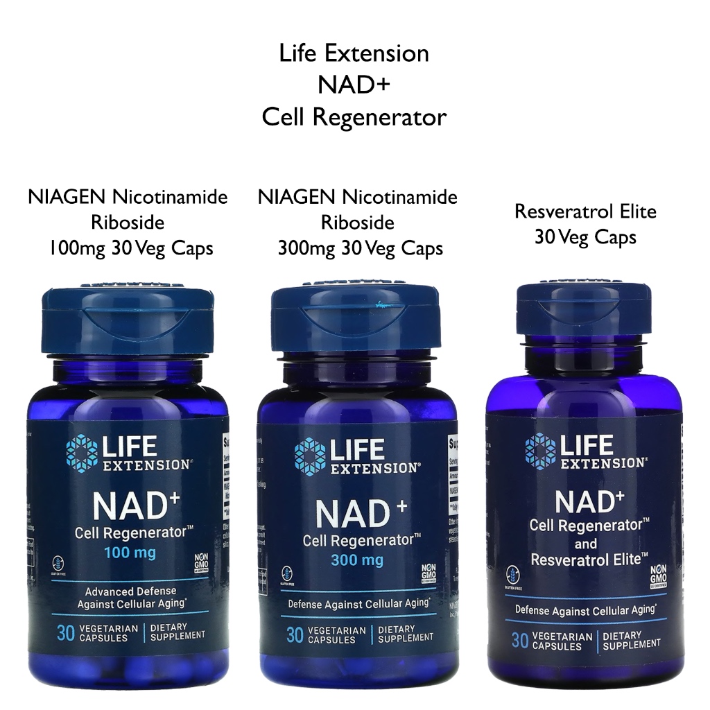 Life Extension, NAD+ Cell Regenerator & Resveratrol Elite / NIAGEN ...