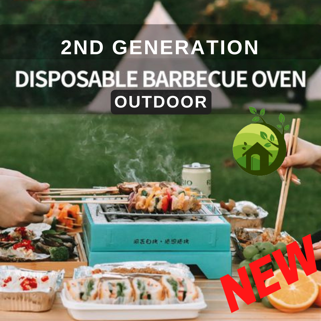 (One time) ADIU Disposable BBQ Grill Set Barbeque Stove Grill Set ...