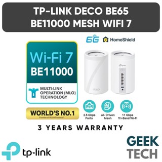 TP-Link Deco BE65 BE11000 WiFi 7 Tri-Band Whole Home AI-Driven Mesh ...