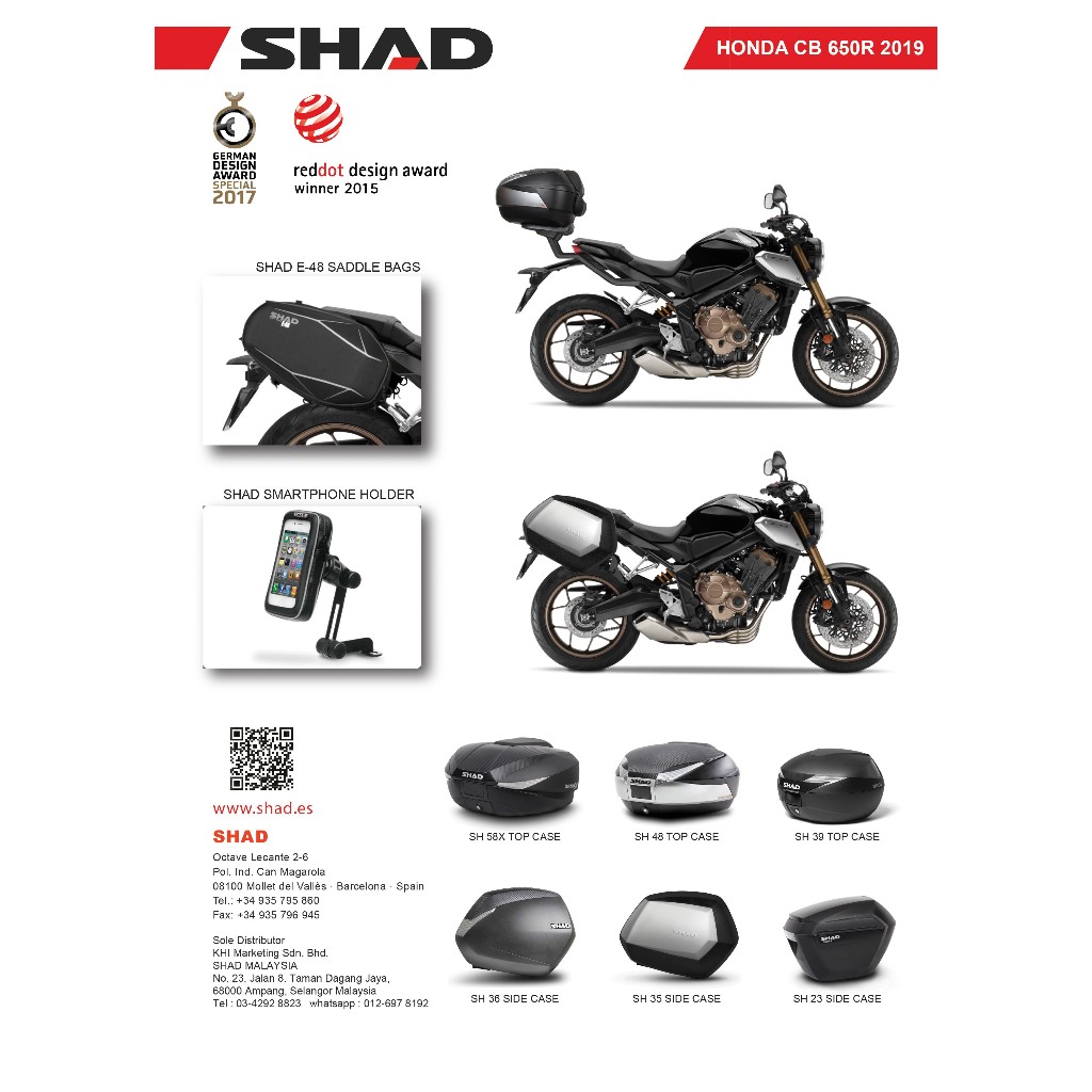 SHAD FITTING FOR HONDA CB650R CBR650R 2019-2020 | Shopee Singapore