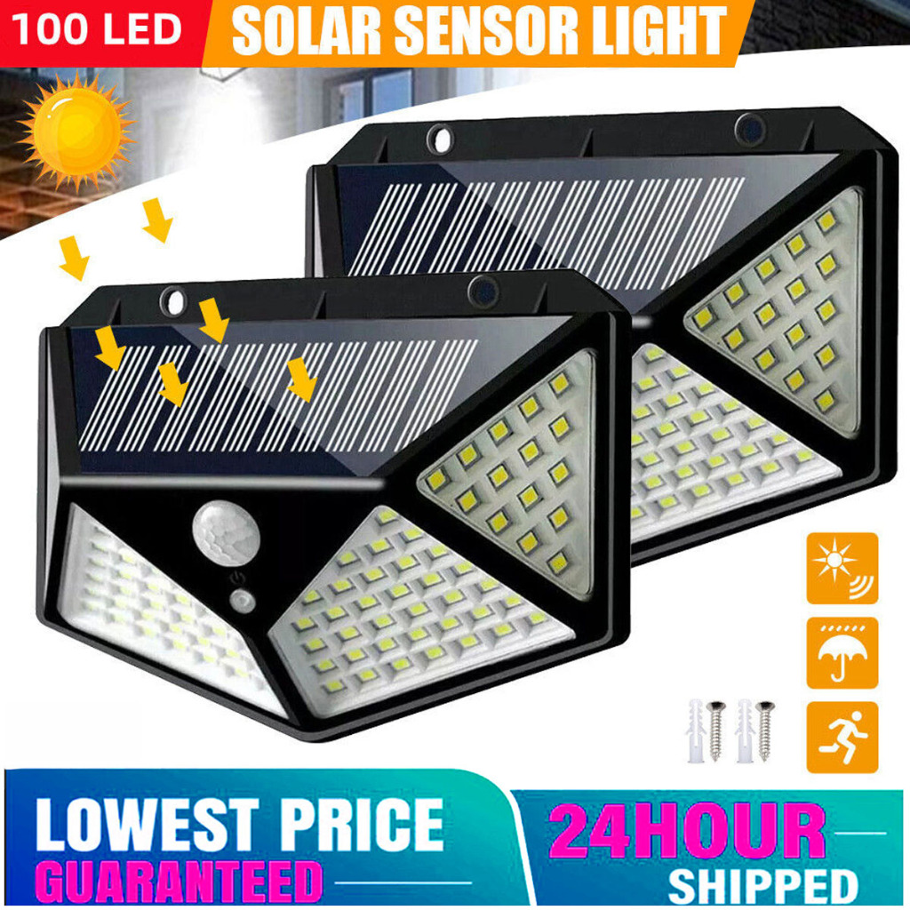 100 LED Solar Light PIR Motion Sensor 3 MODES LED Light Control LED Lighting Outdoor Waterproof ...