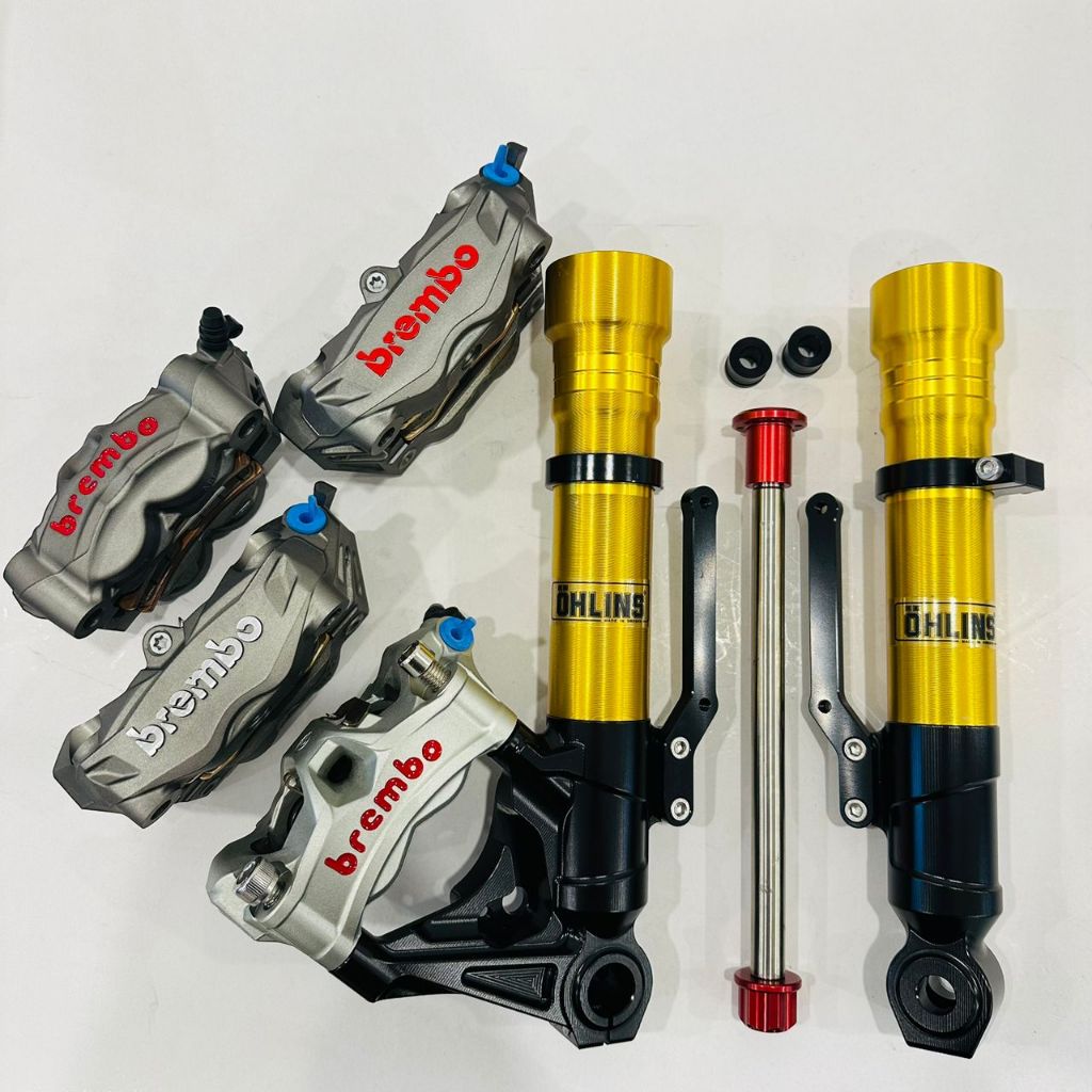 YAMAHA XMAX V1 V2 KAMUI OHLINS FORK COVER GOLD SIAP BREMBO CALIPER ...