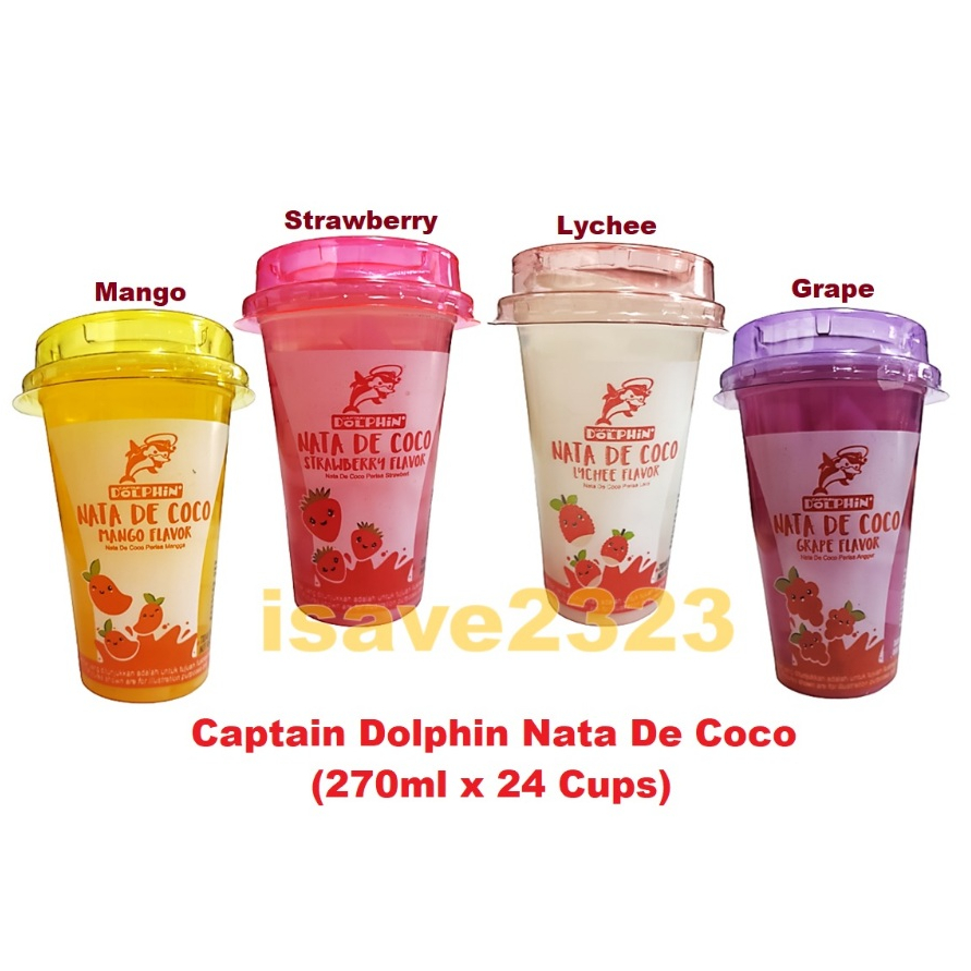 [HALAL] Captain Dolphin Nata De Coco Drink (270ml x 24 Cups) - Mango ...