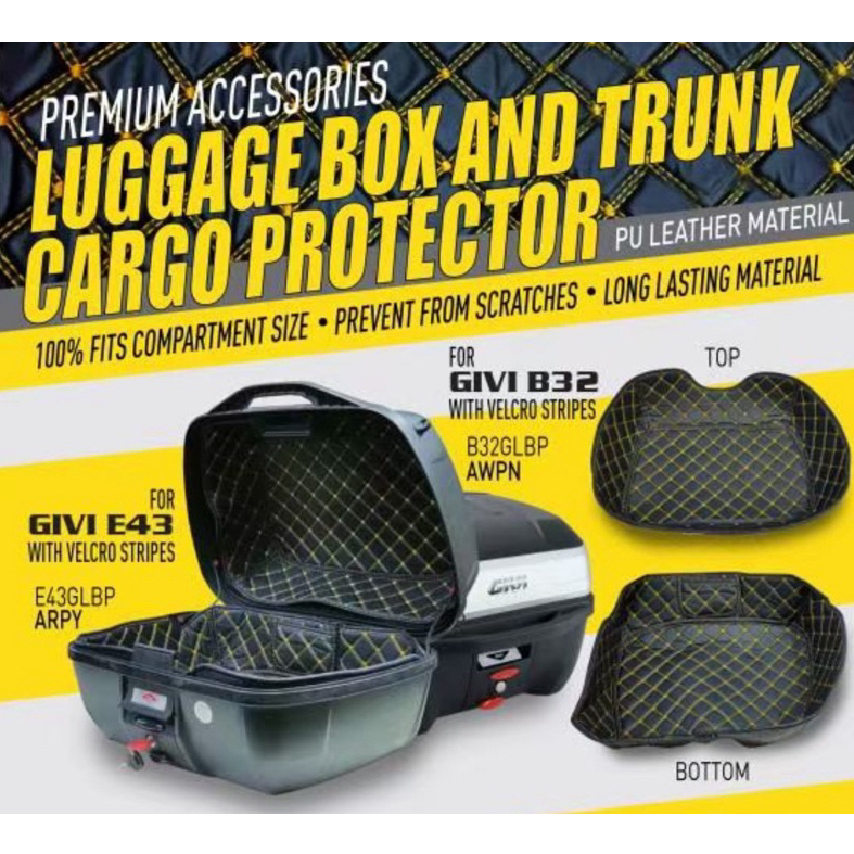 GIVI BOX E43 B32 43 LITER 32 LITER TOP BOX PROTECTOR FULL SET -2PCS ...