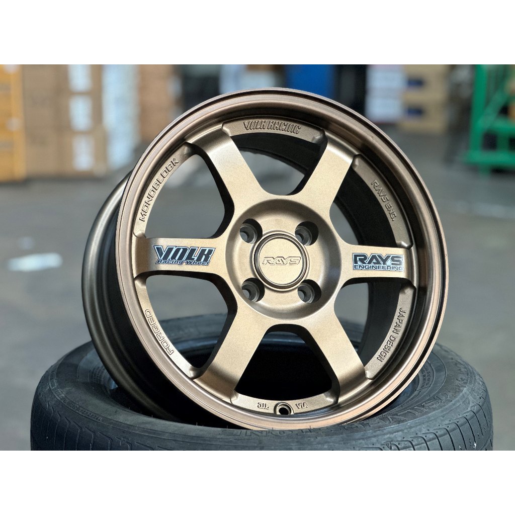 New 15x7J AOW TE37 Classic Flow Formed Rim (set of 4) Matte Bronze 4x100 for Myvi Bezza Axia ...