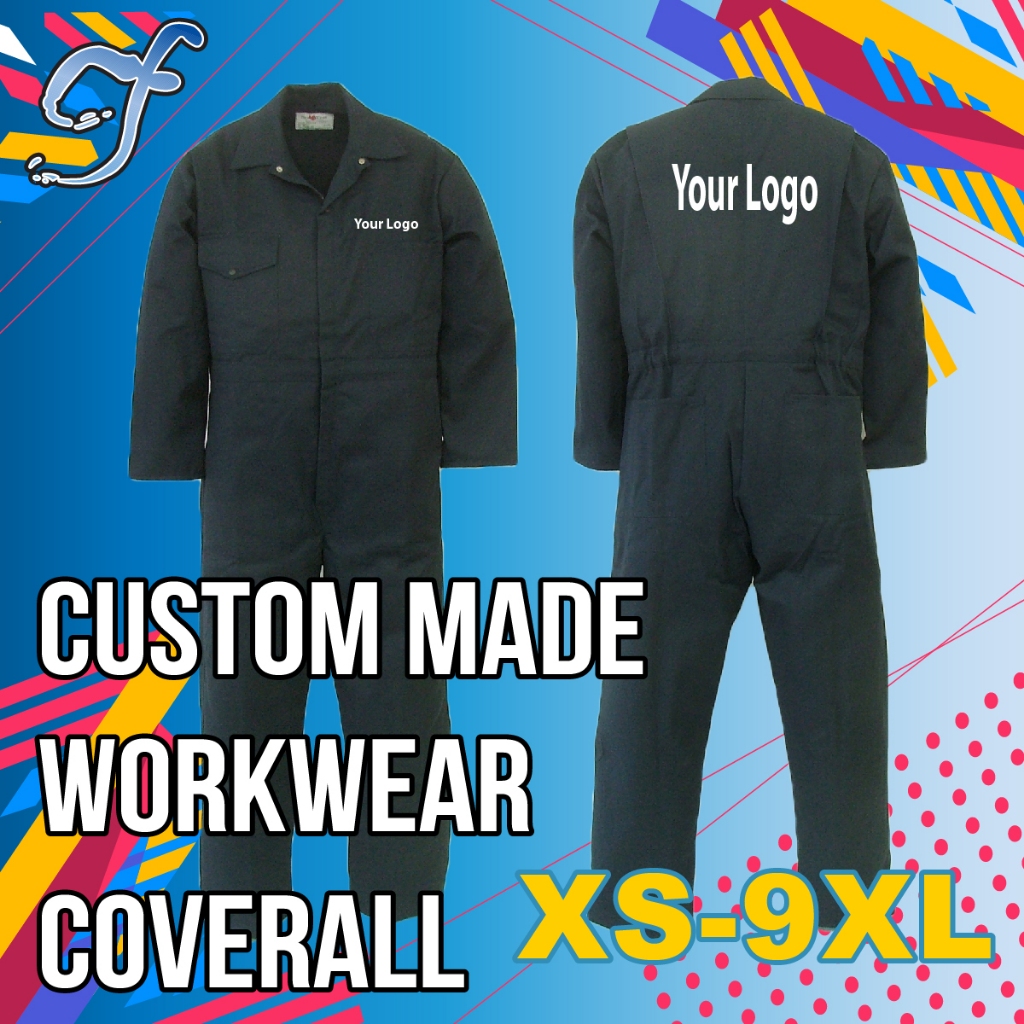 Custom Made Workwear Coverall Black White Brown Cotton | Shopee Singapore