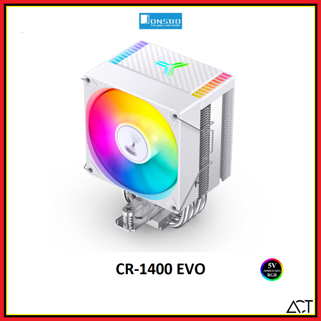 Jonsbo CR1400 EVO White ( Color / ARGB ) 9CM Tower CPU Cooler Heatsink ...