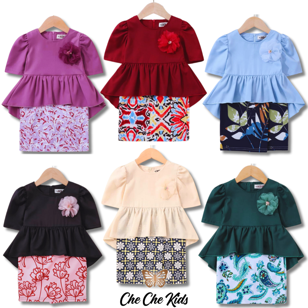 Baby Girl Baju Kurung Peplum Baju Raya 2025 Bayi Newborn 0-3 Bulan Nude ...
