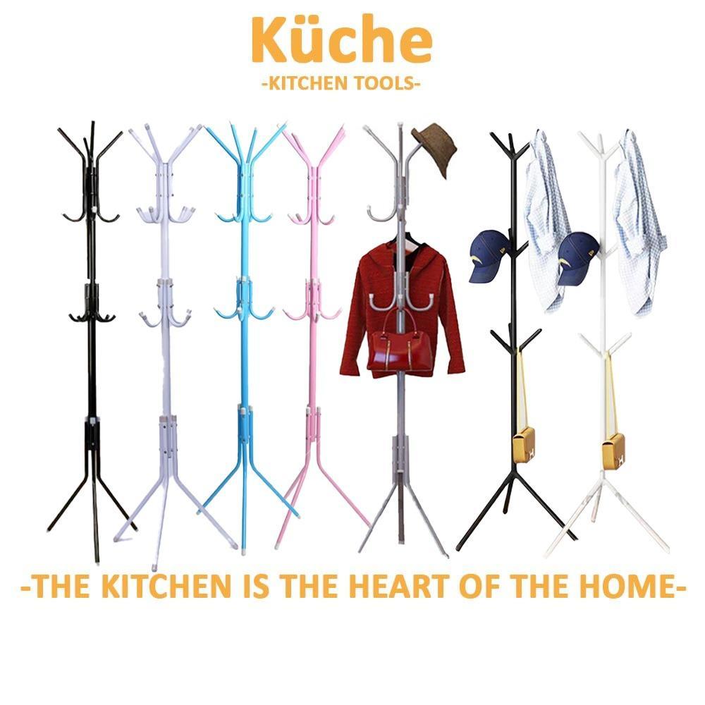 KUCHE 12 / 9 Hooks Hanging Pole Iron Floor-standing Simple Coat Rack ...