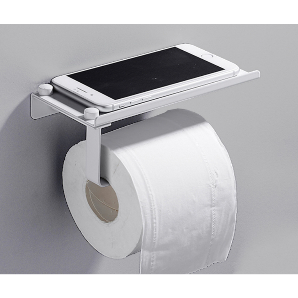 BATHKITCHZ White Aluminium Tissue Holders Toilet Paper Rack Bathroom ...