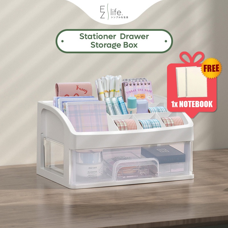 EzLife 1 Tier Drawer Stationery Storage Box/Organizer Laci alatan ...