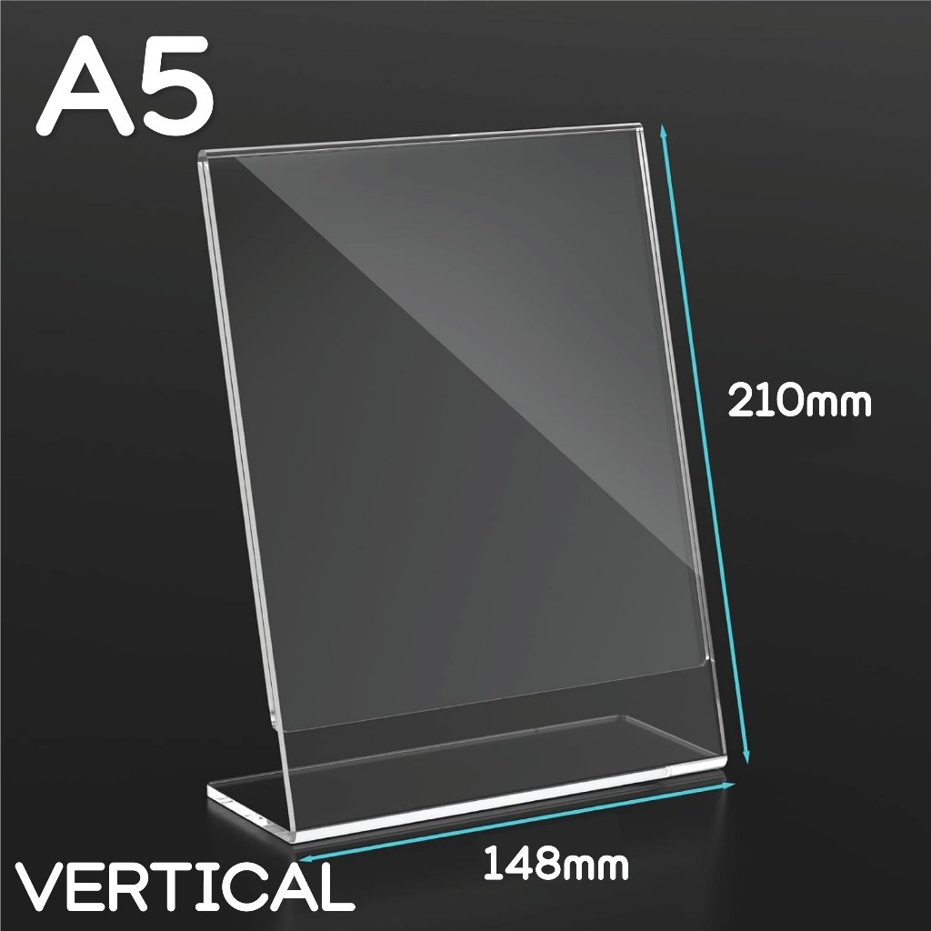 Paper display Acrylic L-Shape sign display transparent A4 / A5/ A6 ... Paper display Acrylic L-Shape sign display transparent A4 / A5/ A6 ...