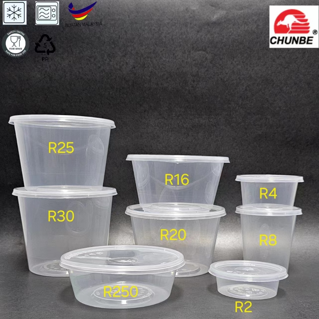 ROUND MICROWAVABLE DISPOSABLE PLASTIC CONTAINER (Below 1000ml) | Shopee ...