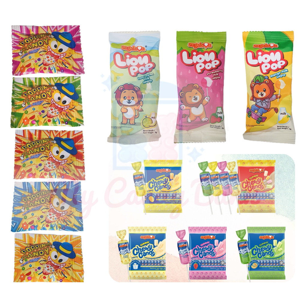 Halal Premium Sugalova SINGLE PCS Rocking Popping Candy Gummy Chewy ...