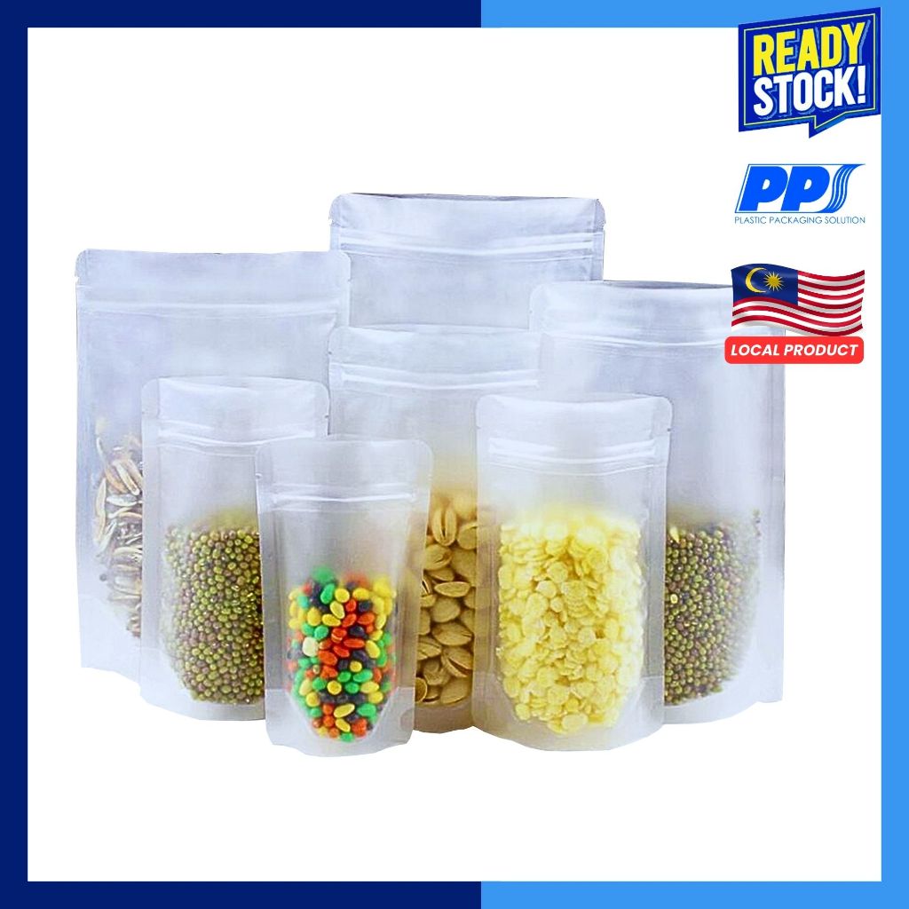 Matte Transparent Zip bag Stand Up Pouch Matte Stand up Bag Zipper ...